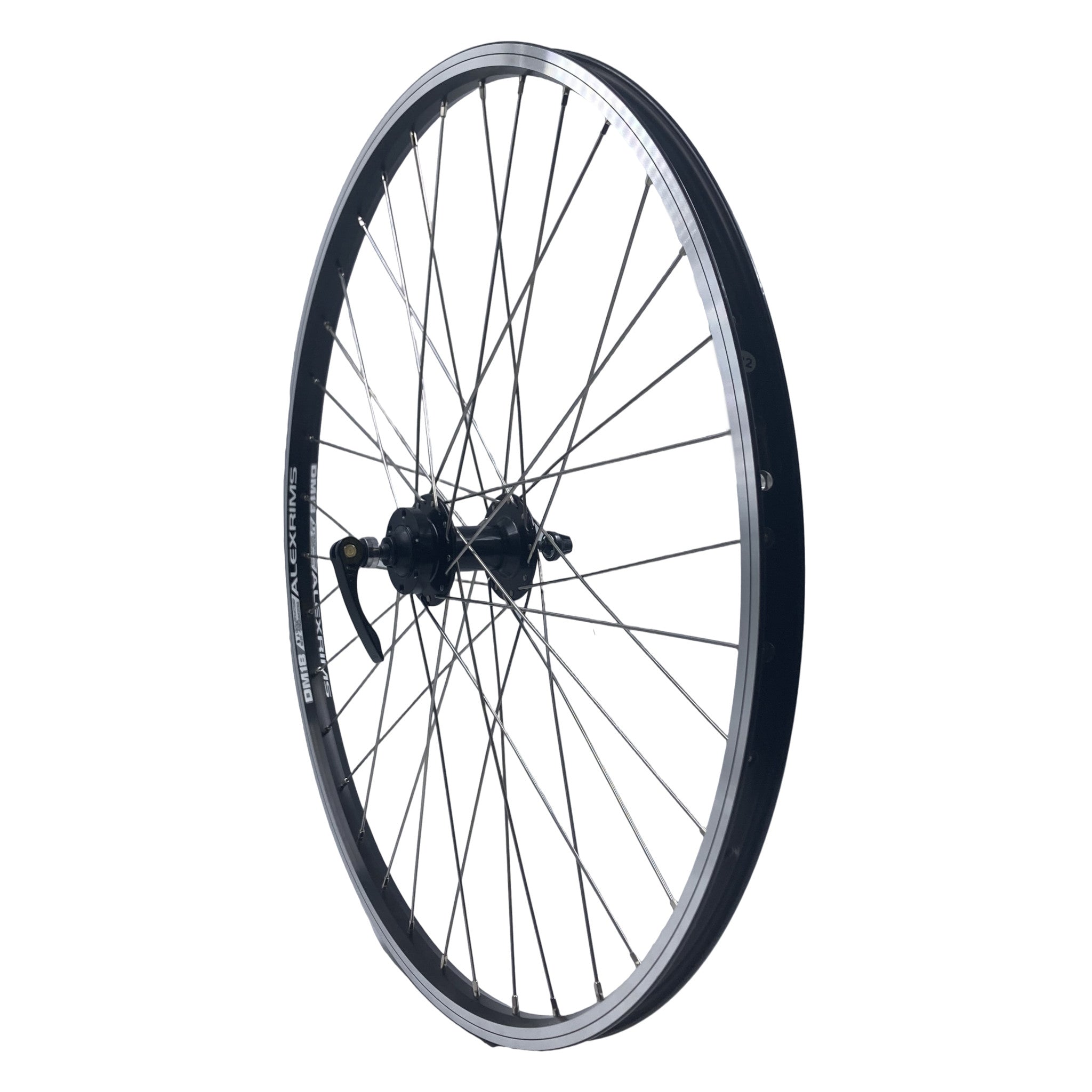 Alex DM18 26-Inch 9x100 QR FRONT Disc Black Silver Wheel | The Bikesmiths